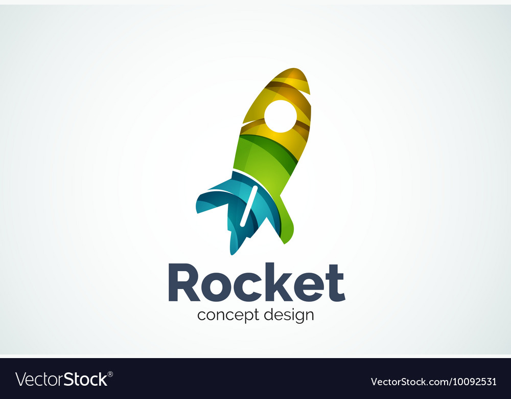 Rocket logo template Royalty Free Vector Image