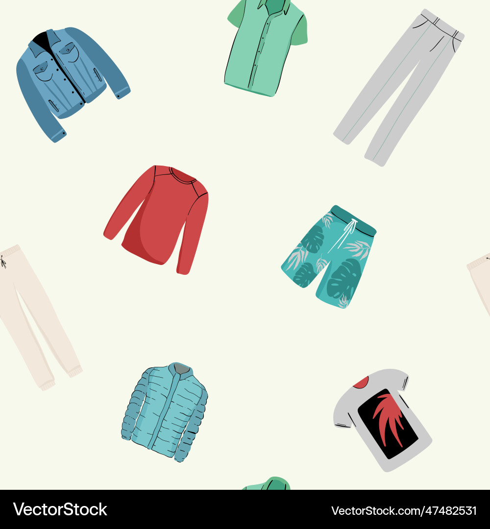 Seamless pattern and match pants and t-shirt Vector Image