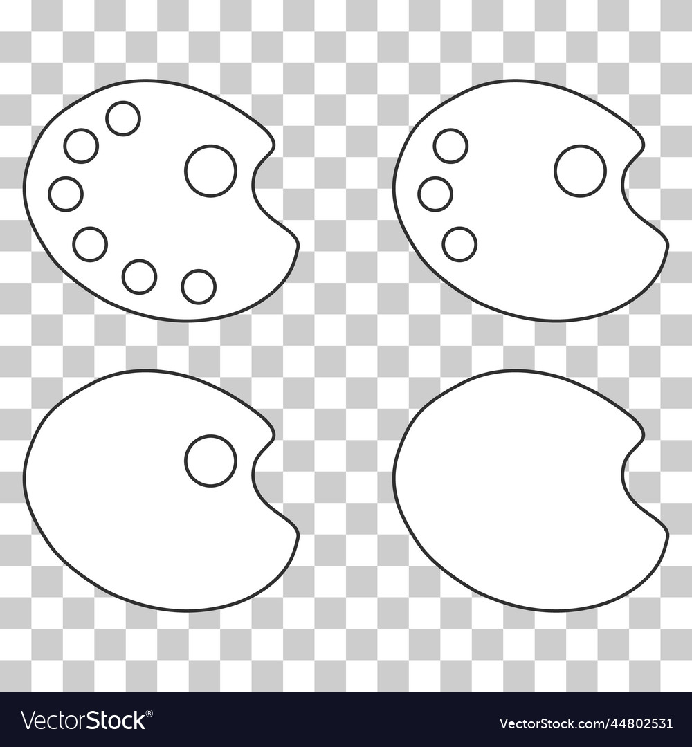 Set of flat art tool palette paints color artist Vector Image