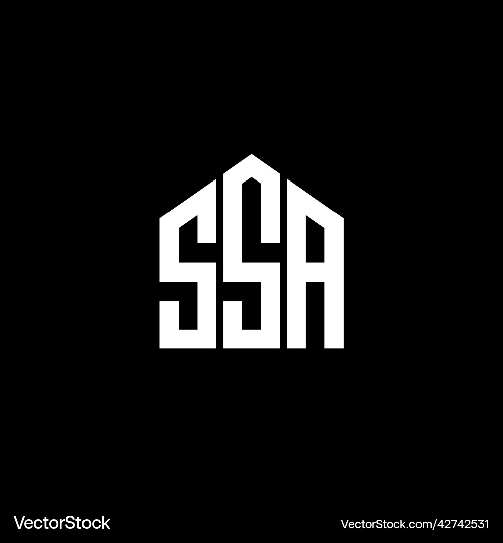 Ssa letter logo design on black background Vector Image