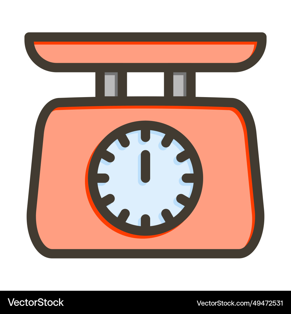 Weight scale thick line filled colors icon Vector Image