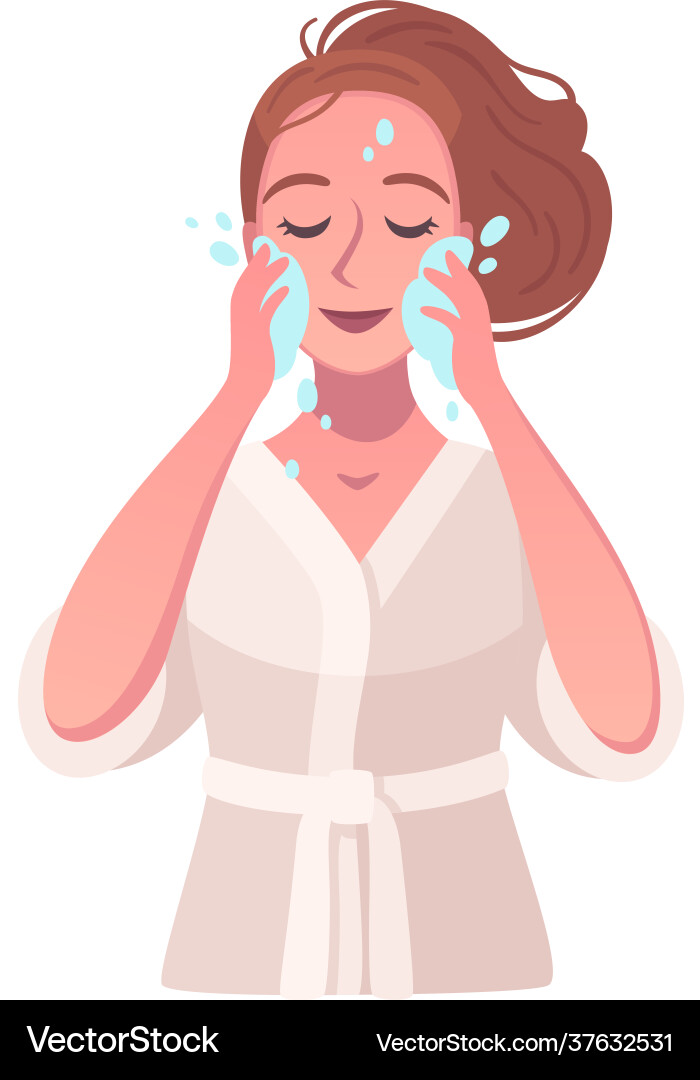 Woman washing face Royalty Free Vector Image - VectorStock