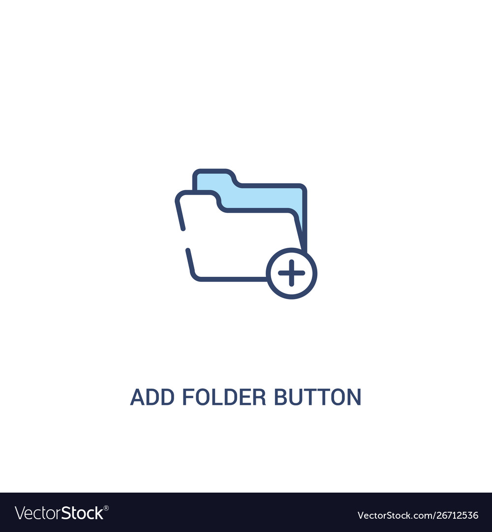 Add folder button concept 2 colored icon simple Vector Image