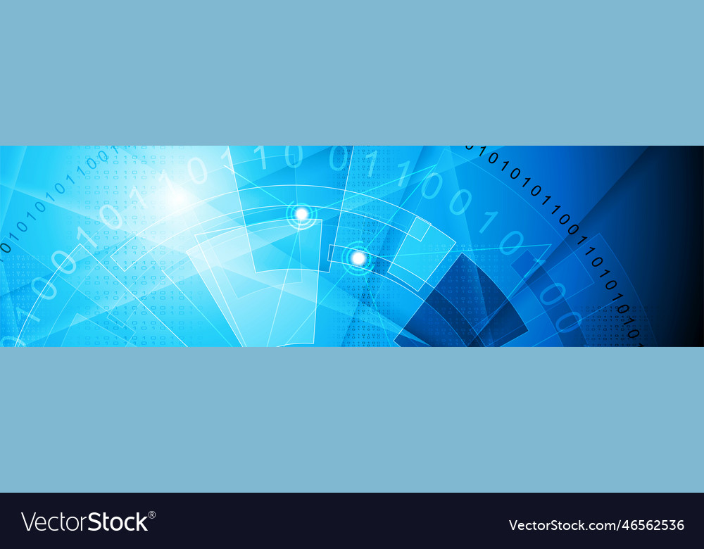 Blue technology abstract banner Royalty Free Vector Image