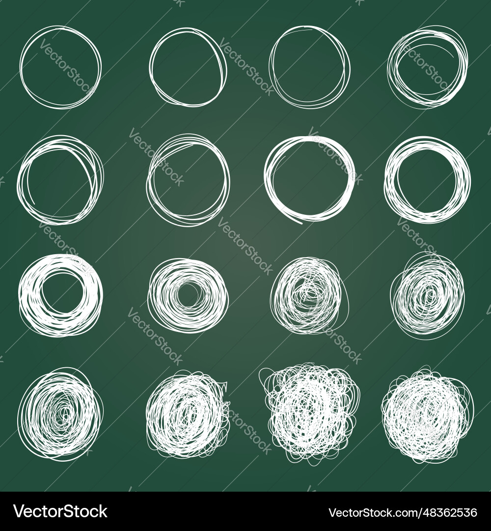 Circle line sketch icon in hand drawn style Vector Image