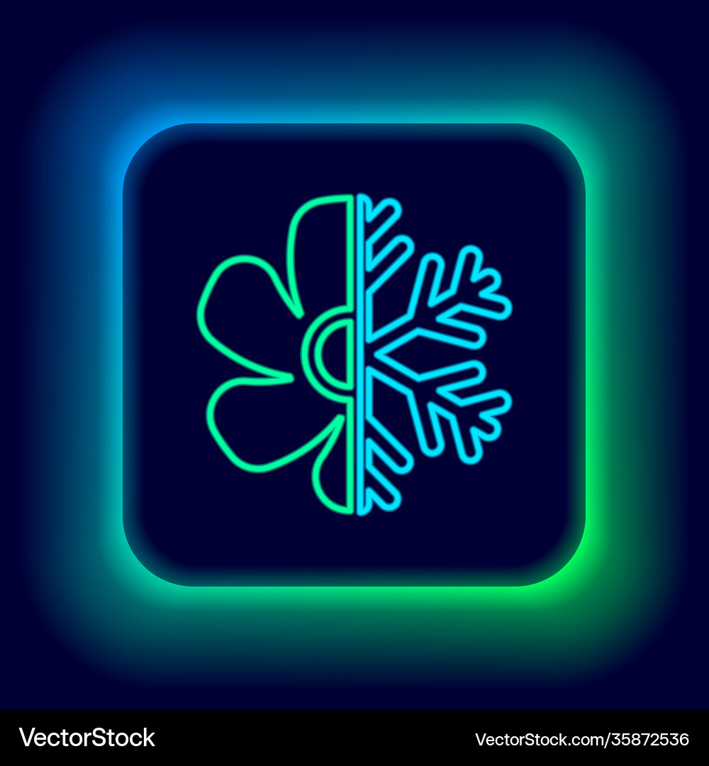 Glowing neon line air conditioner icon isolated Vector Image