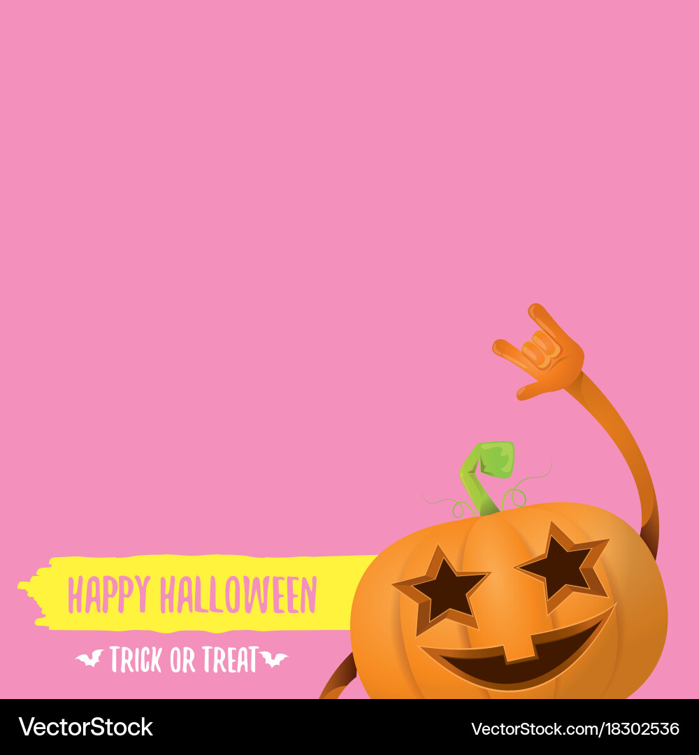 Halloween funky rock n roll style pumpkin Vector Image