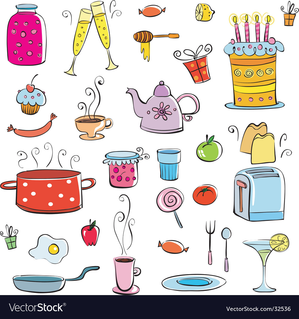 Kitchenware icons Royalty Free Vector Image - VectorStock