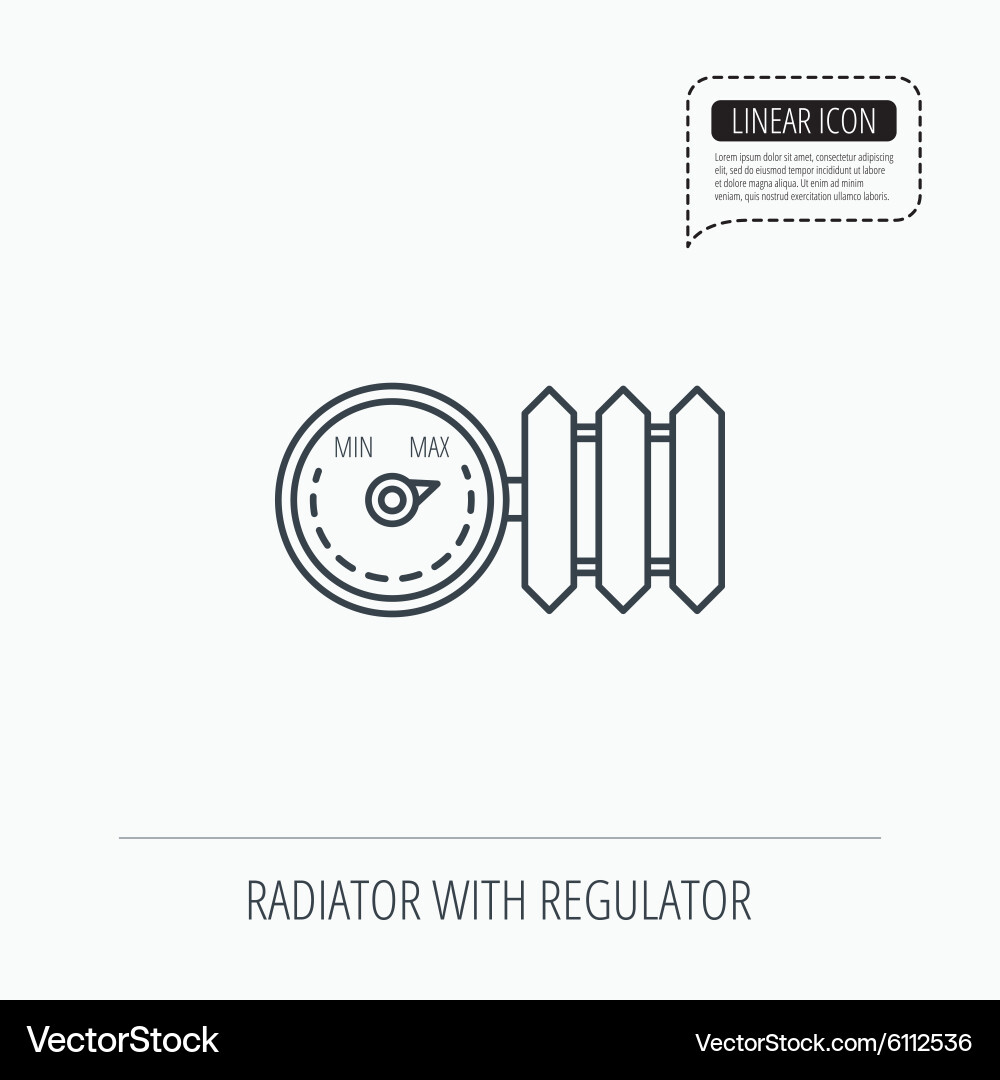 Radiator with regulator icon heater sign Vector Image
