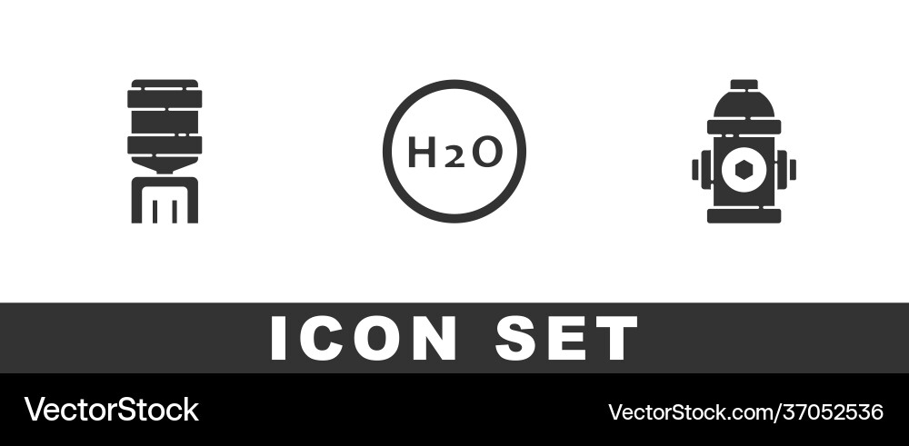 Set water cooler chemical formula for h2o Vector Image