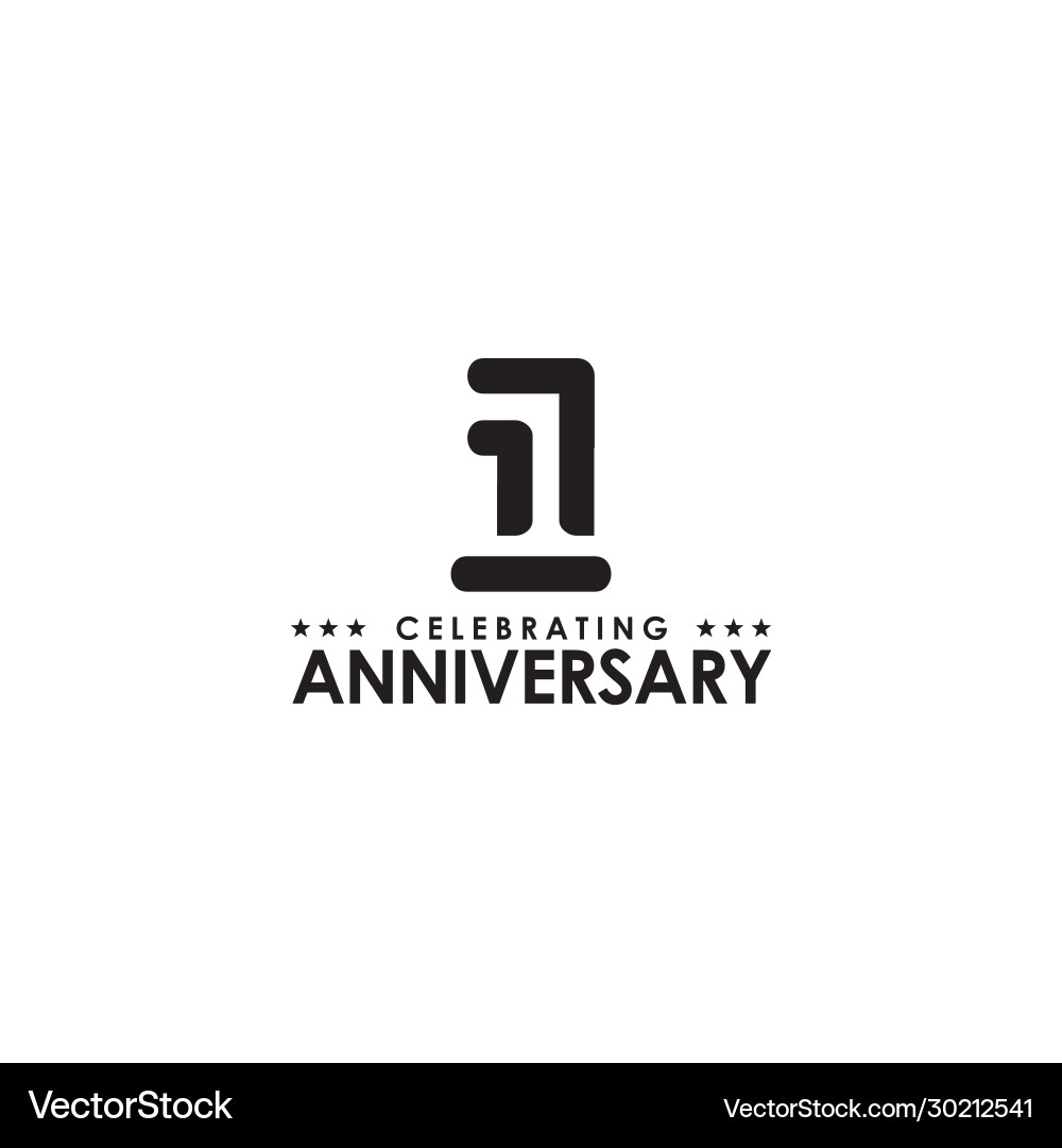 1st year celebrating anniversary emblem logo Vector Image