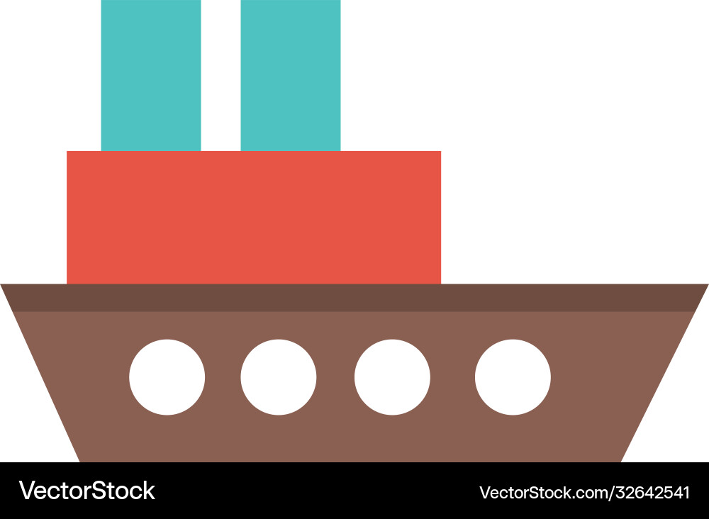Boat toy object for small children to play flat Vector Image