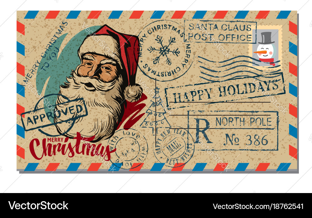 Christmas and new year postcard wish Royalty Free Vector