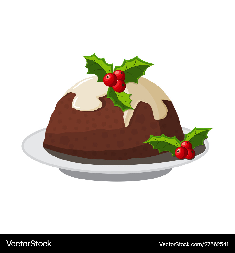 Christmas pudding holiday food Royalty Free Vector Image