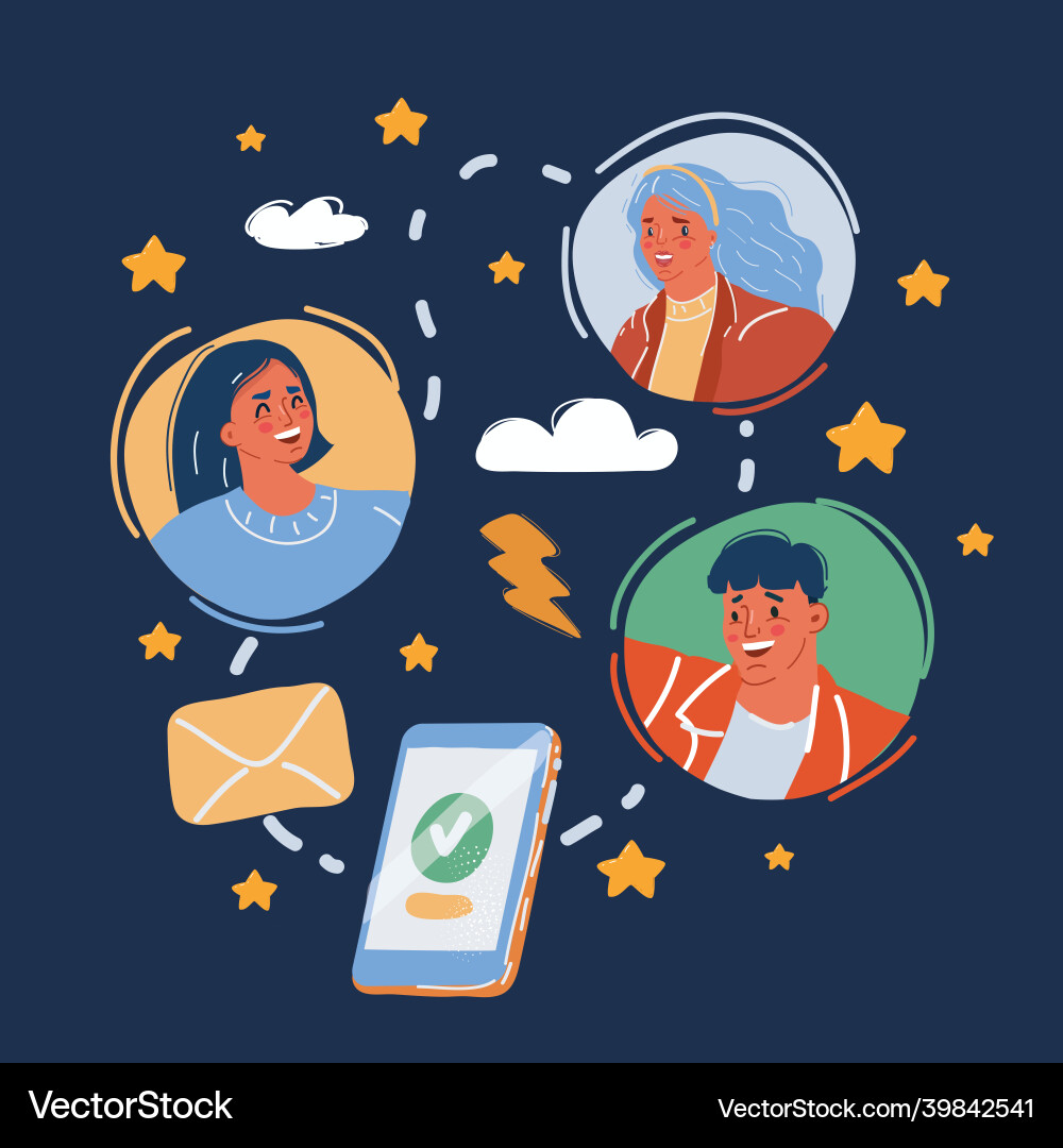 Colorful of communication via Royalty Free Vector Image