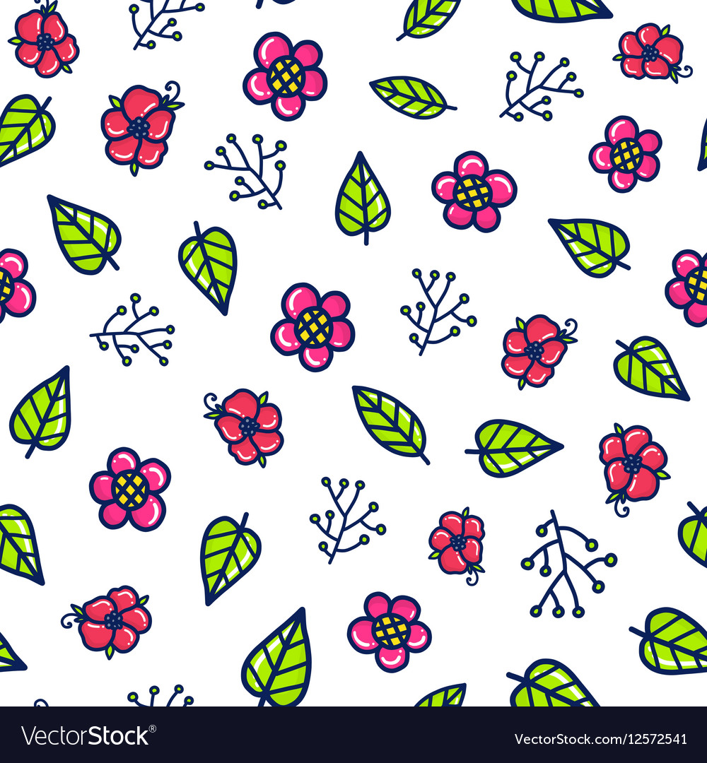 Doodles cute seamless pattern Royalty Free Vector Image