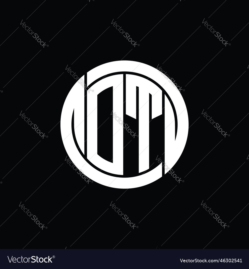 Dt logo monogram shield inside circle shape Vector Image