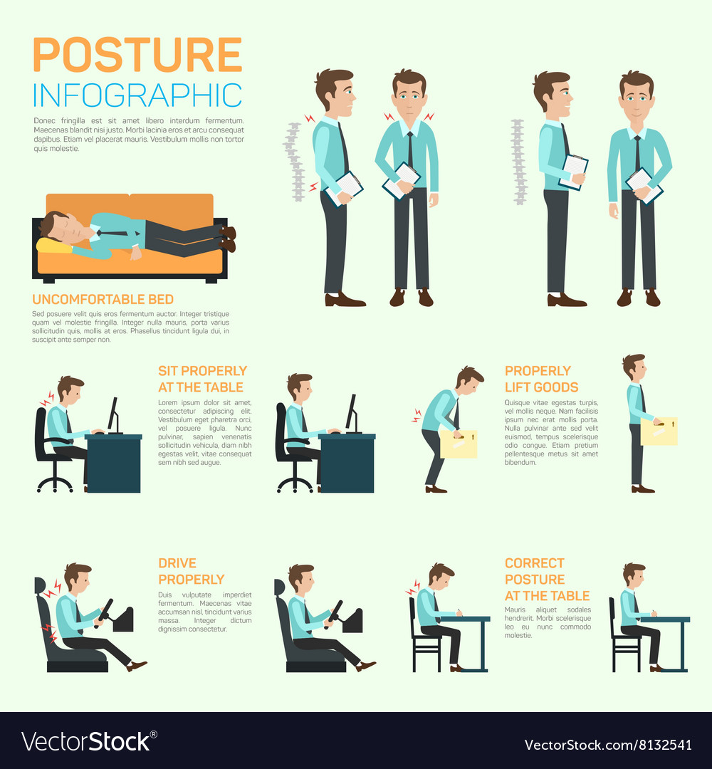 Elements Improving Your Posture Royalty Free Vector Image