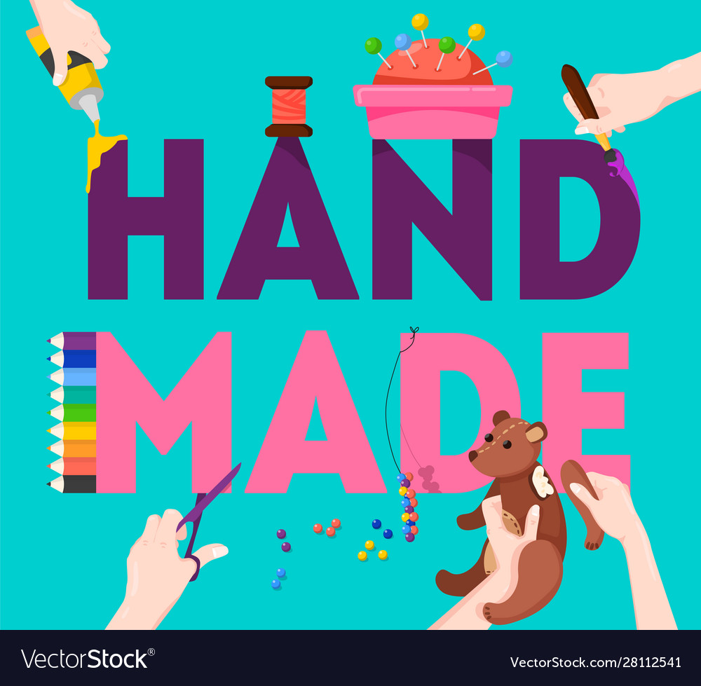 Handmade background composition Royalty Free Vector Image