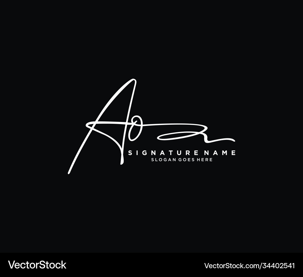 Letter ao signature logo template Royalty Free Vector Image
