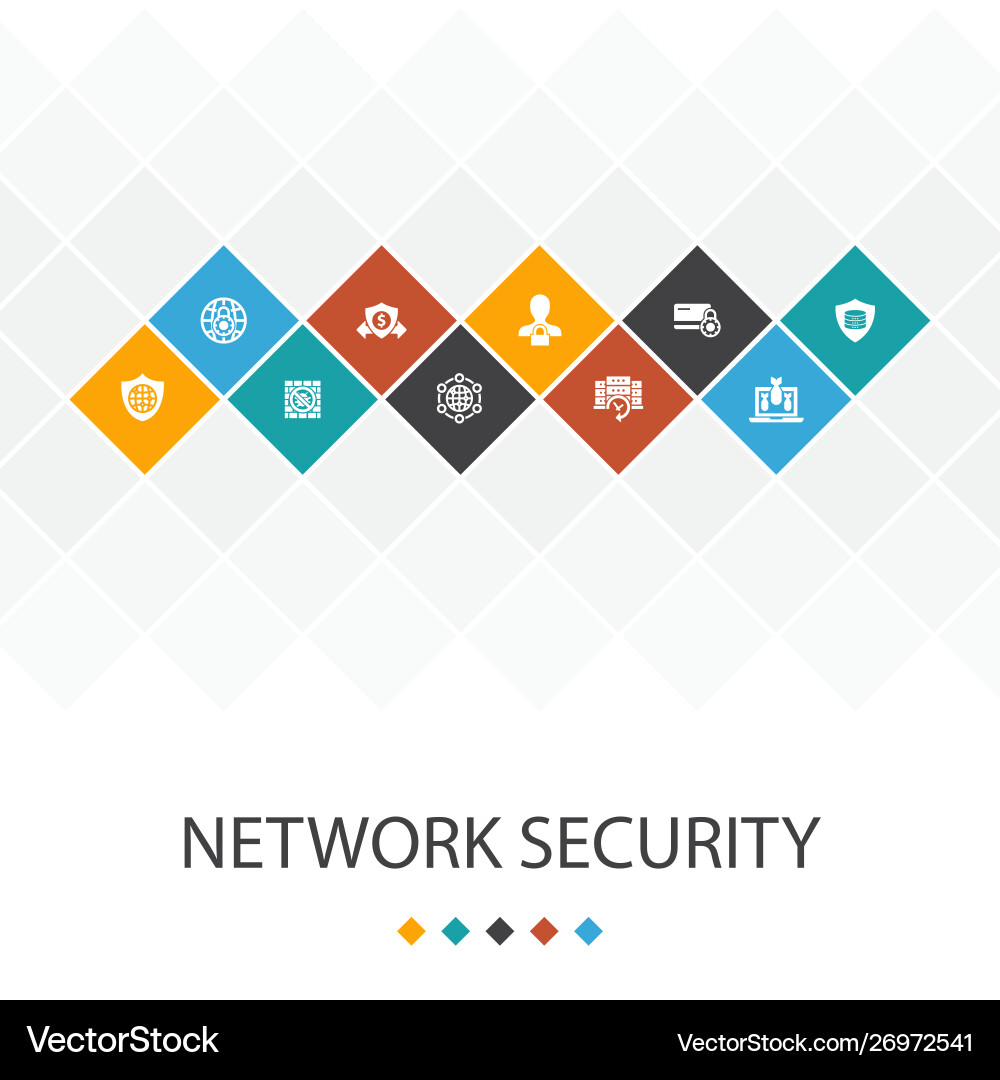 Network security trendy ui template infographics Vector Image