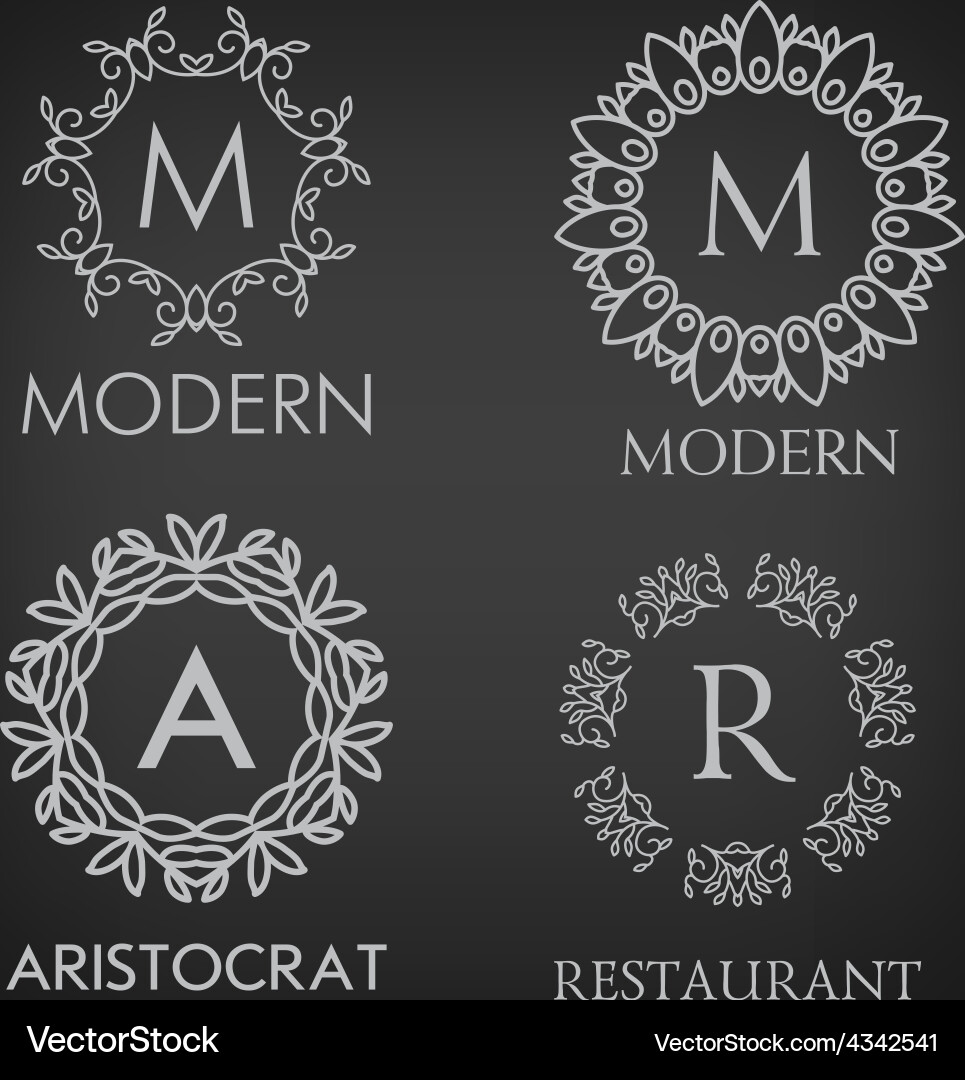 Set of luxury simple and elegant monogram designs Vector Image