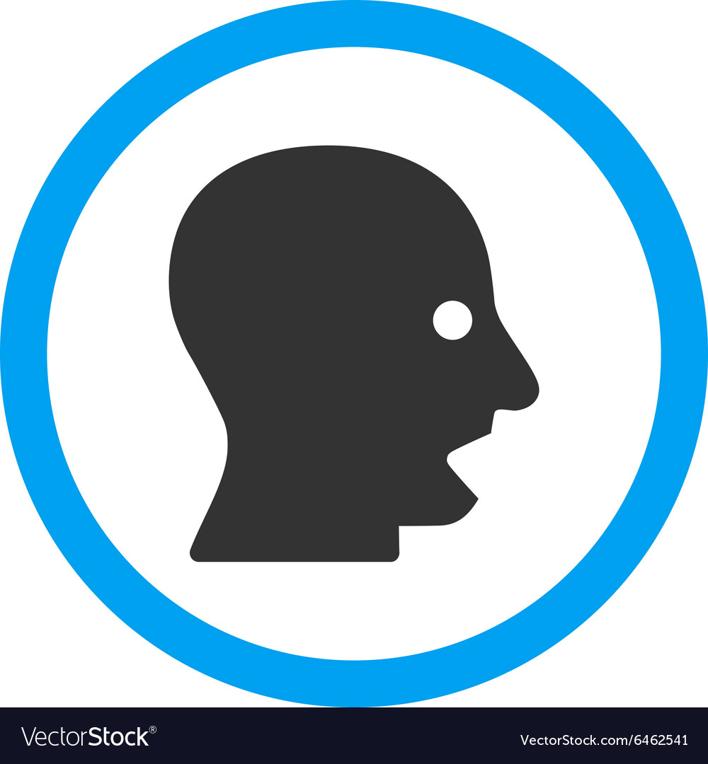 Shouting head rounded icon Royalty Free Vector Image