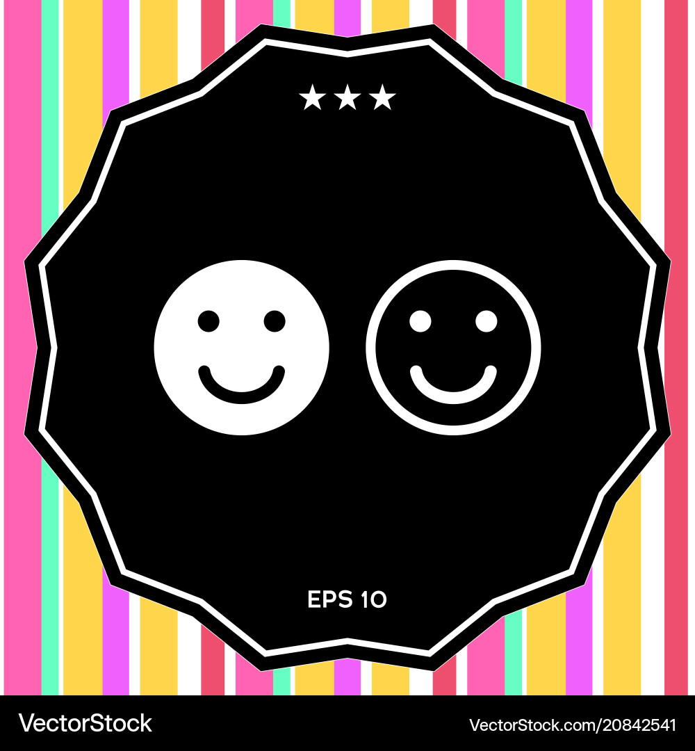 Smile icon happy face symbol for your web site Vector Image