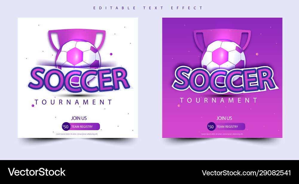 Soccer tournament event design conceptual modern Vector Image