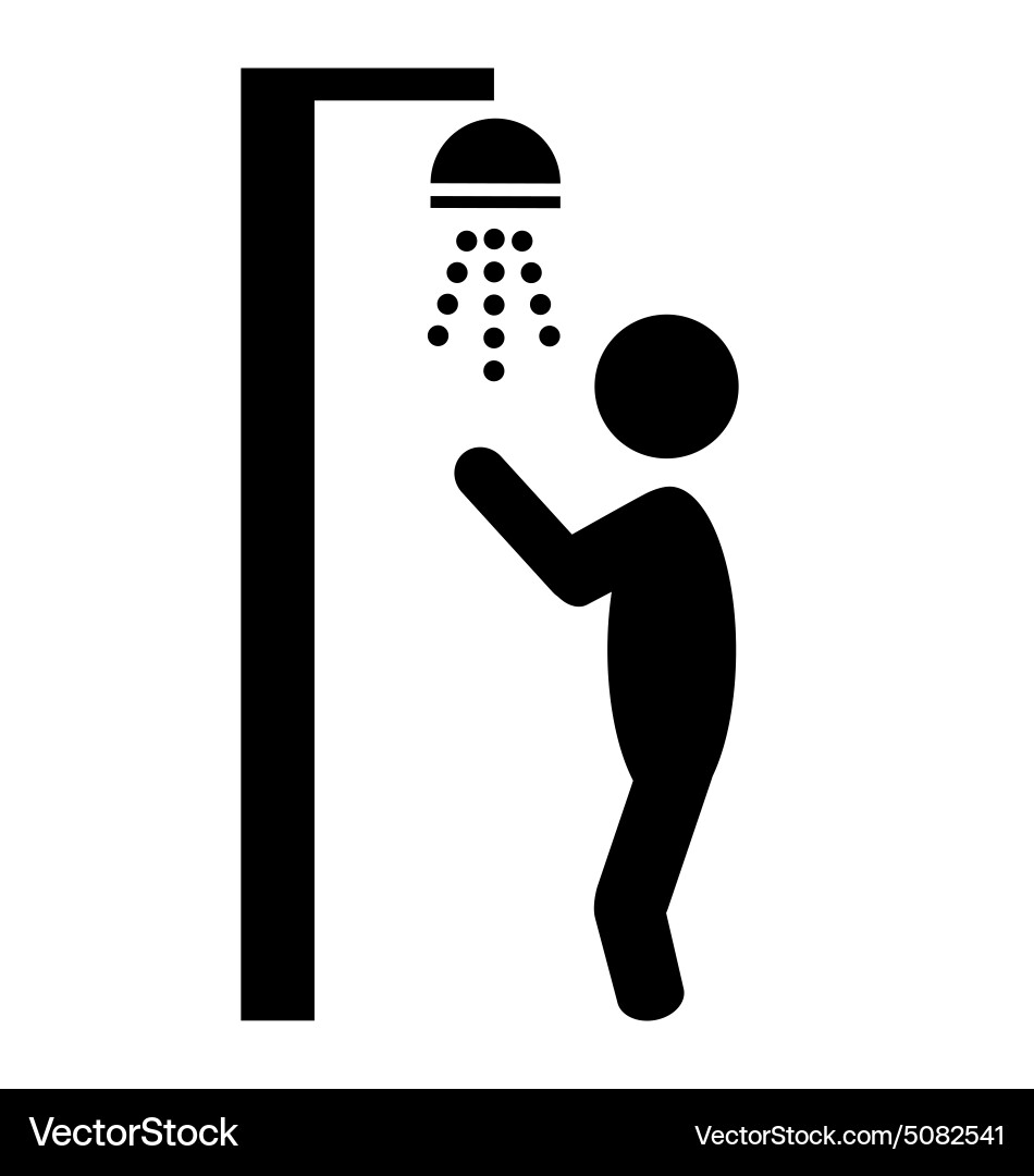 Summer beach pool shower flat people pictograph Vector Image