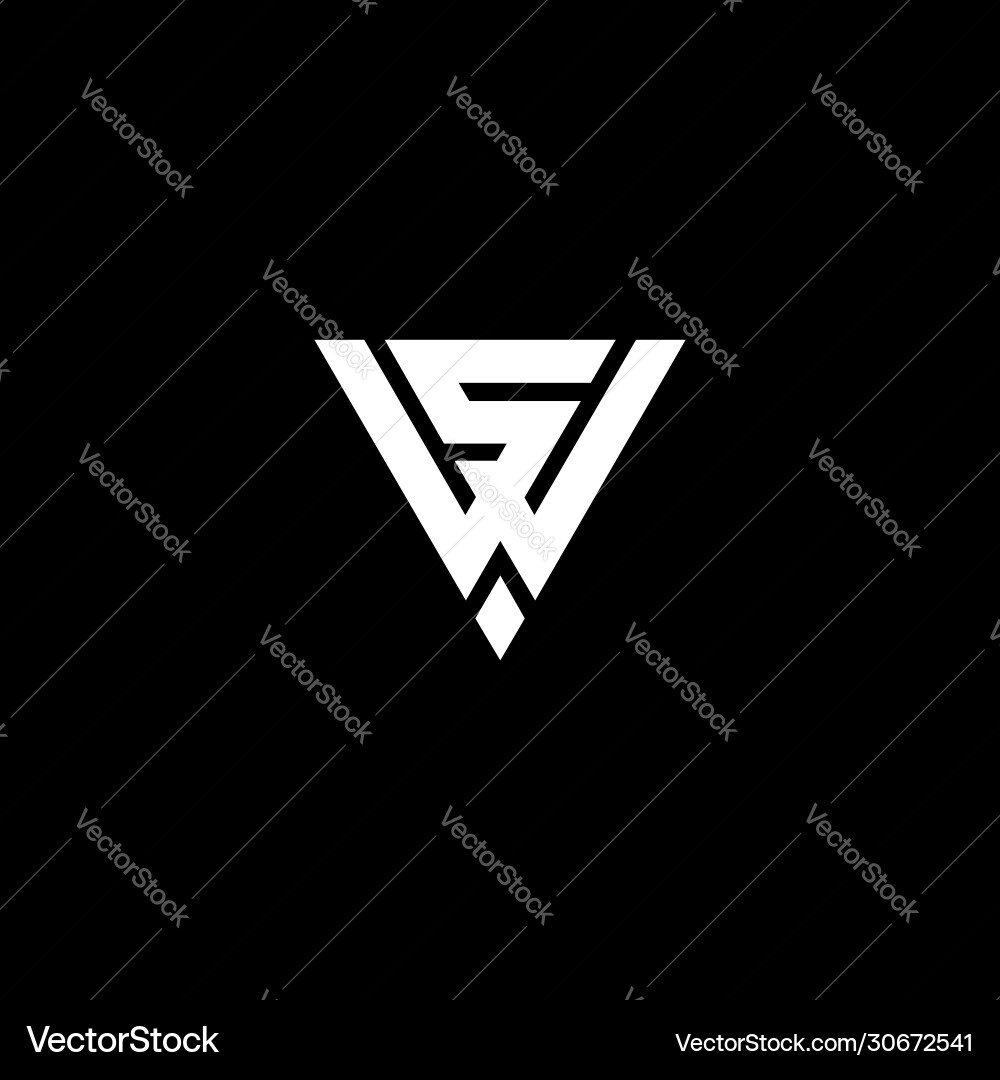 Sw letter logo s w icon design white Royalty Free Vector