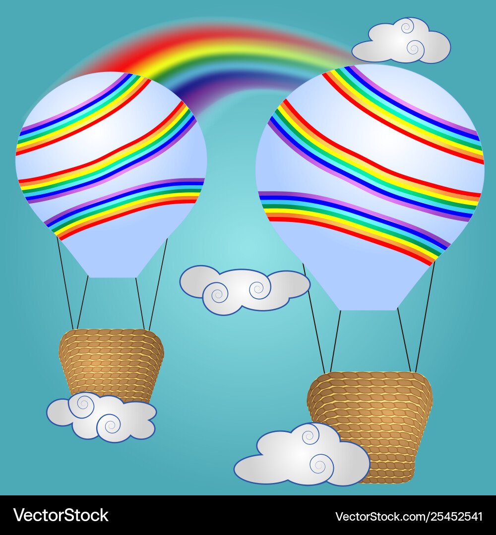 Two bright cartoon large volumetric balloons Vector Image