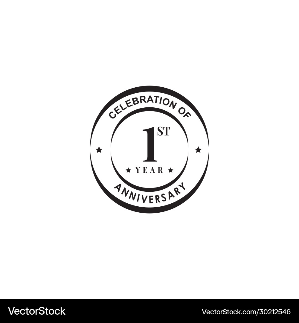 1st year celebrating anniversary emblem logo Vector Image