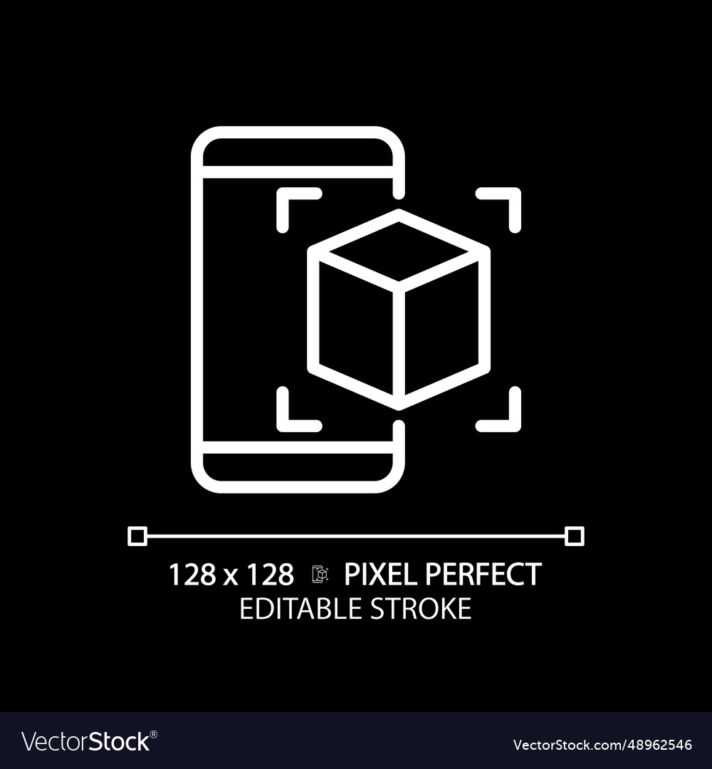 2d thin linear white ar application icon Vector Image
