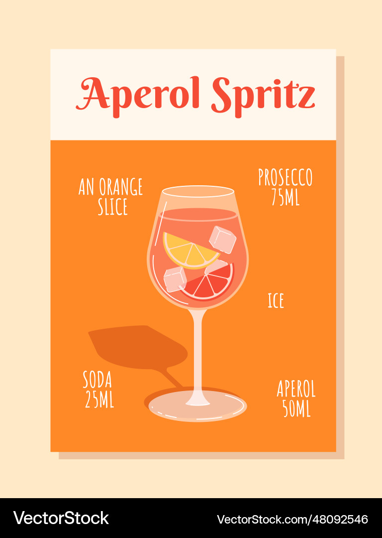 Aperol spritz intgredients concept Royalty Free Vector Image