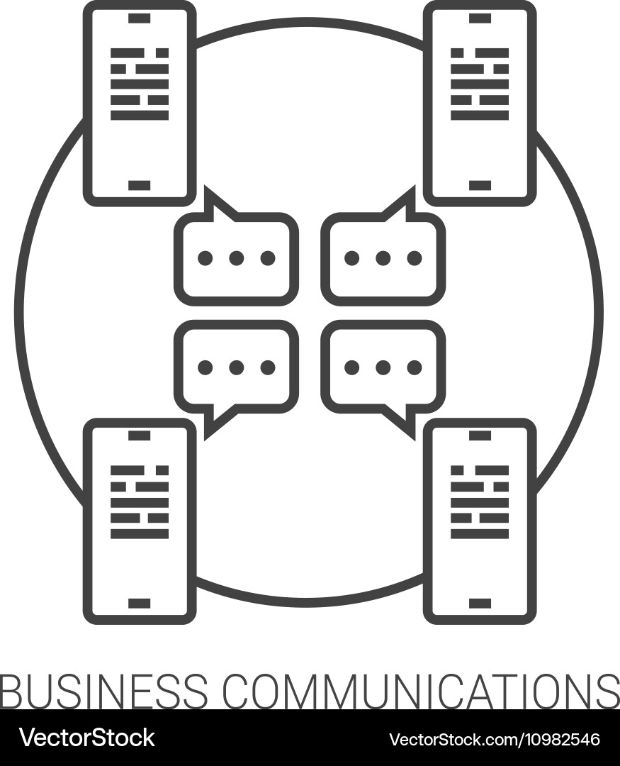 Business communications line infographic Vector Image