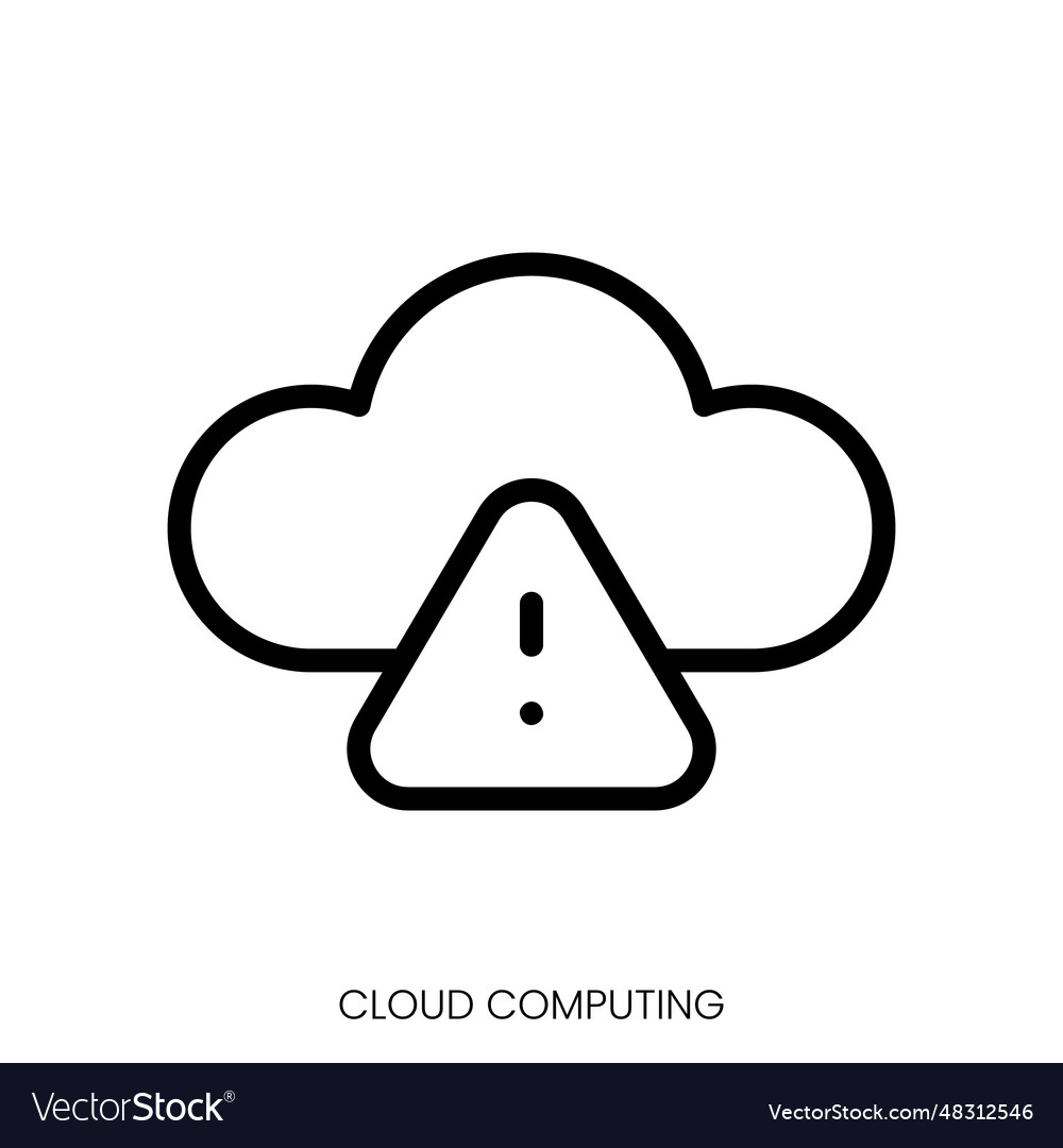 Cloud Computing Icon Line Art Style Design Vector Image