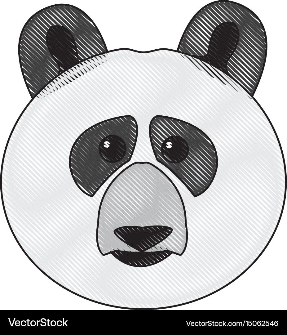 Cute face panda bear animal cartoon Royalty Free Vector
