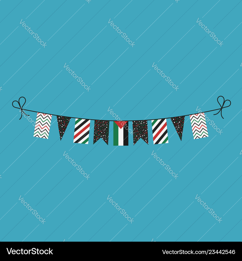 Decorations bunting flags for palestine national Vector Image