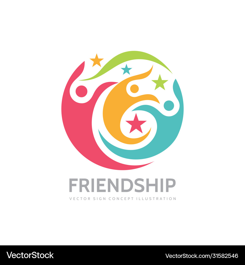 Friendship - business logo template concept Vector Image