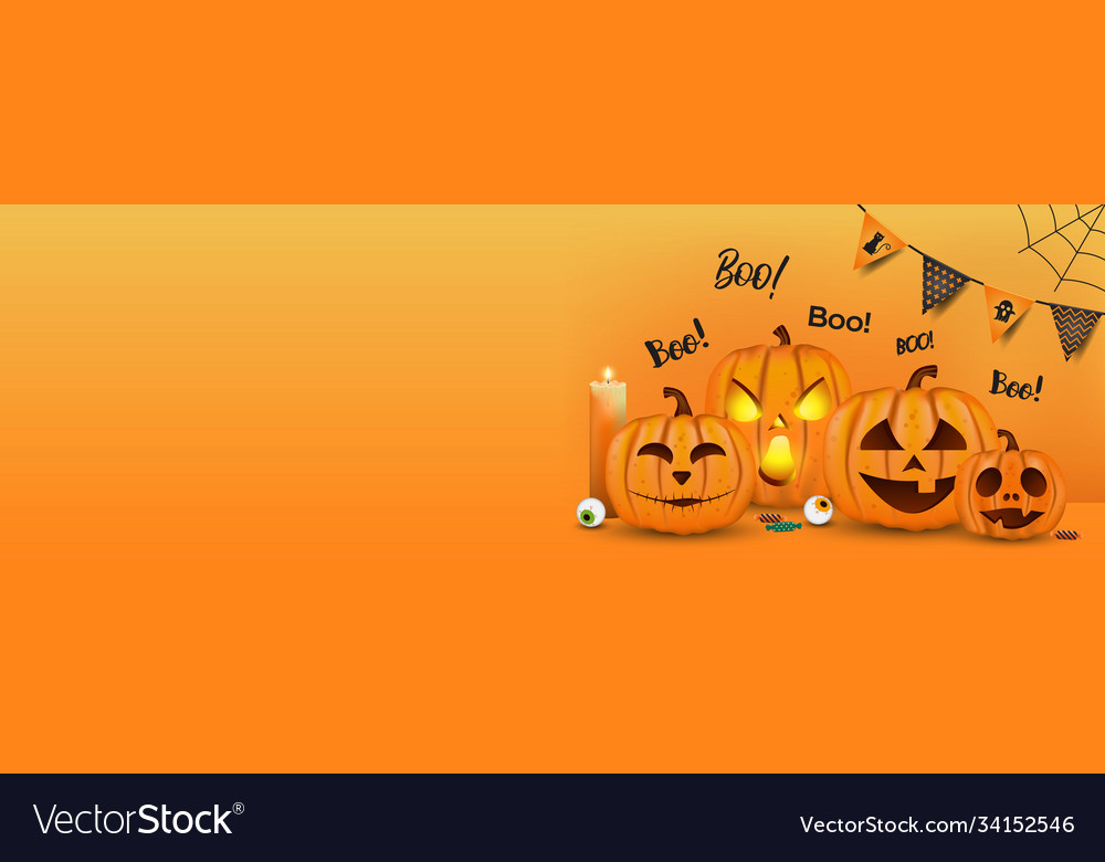 Halloween pumpkin banner Royalty Free Vector Image