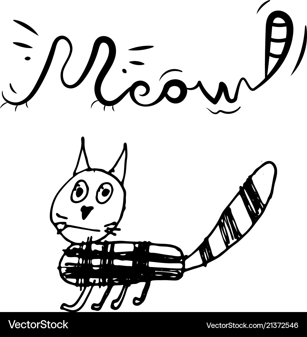 Hand drawn doodle cat Royalty Free Vector Image