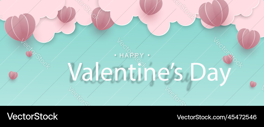 Happy valentines day background with paper cut Vector Image