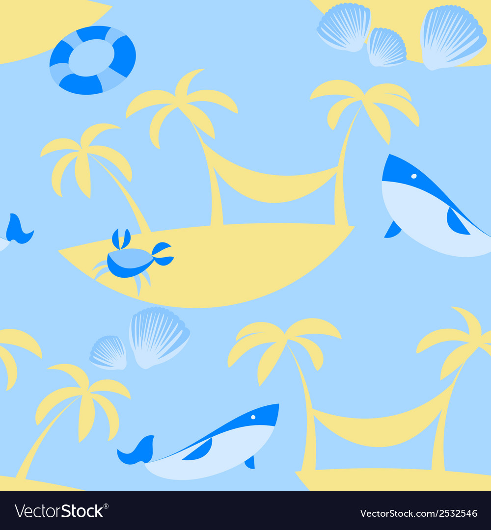 Seamless beach pattern Royalty Free Vector Image