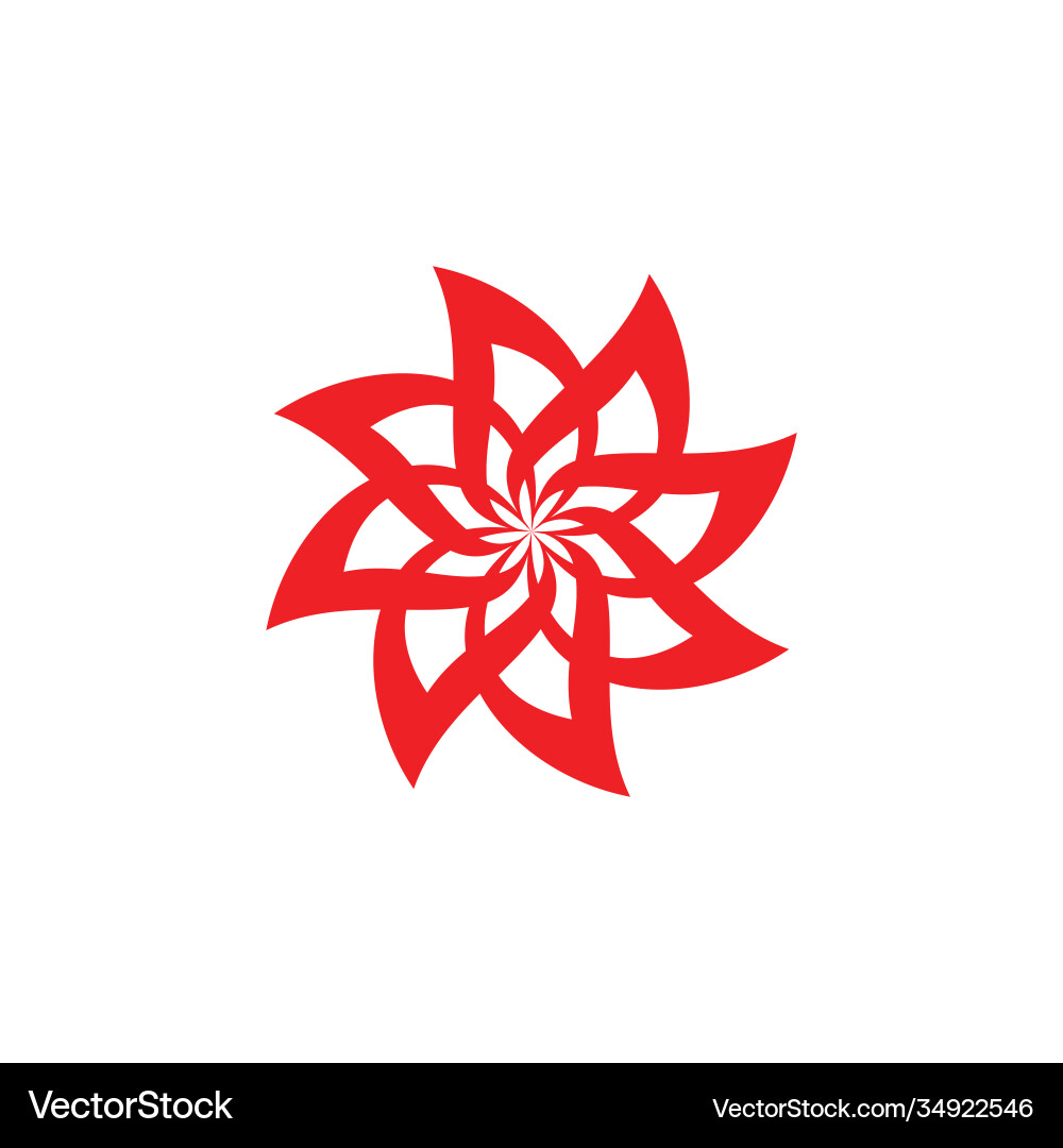 Swirl flower flame symbol logo Royalty Free Vector Image