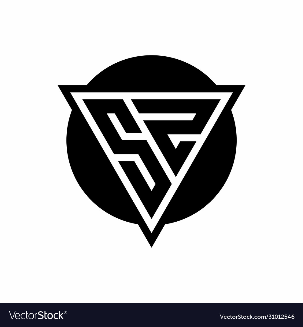 Sz logo with negative space triangle and circle Vector Image
