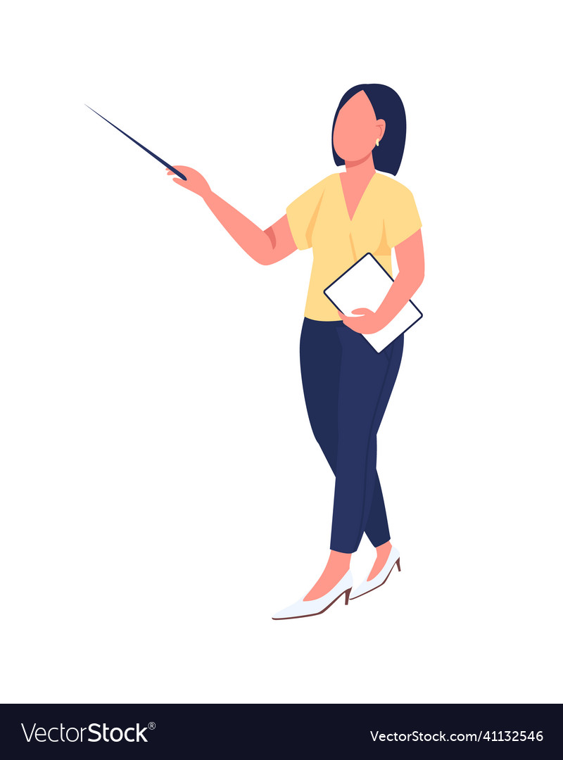 Teacher semi flat color character Royalty Free Vector Image