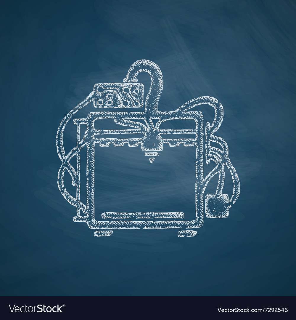 Three d printer icon Royalty Free Vector Image