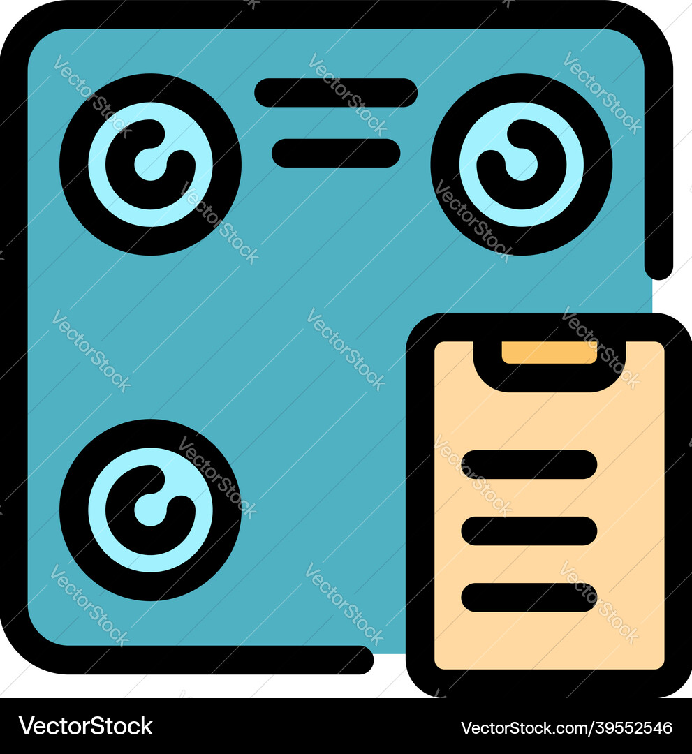 Wireless smart scales icon color outline Vector Image