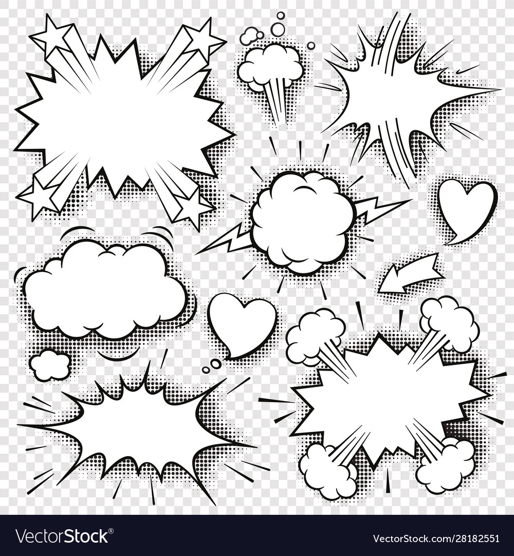 Comic bubbles and elements 3 Royalty Free Vector Image